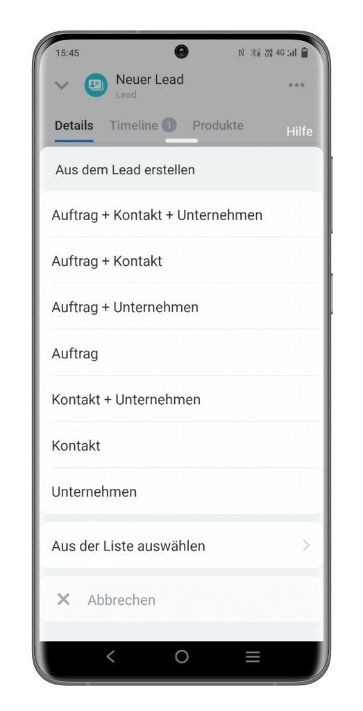 CRM-Elemente konvertieren